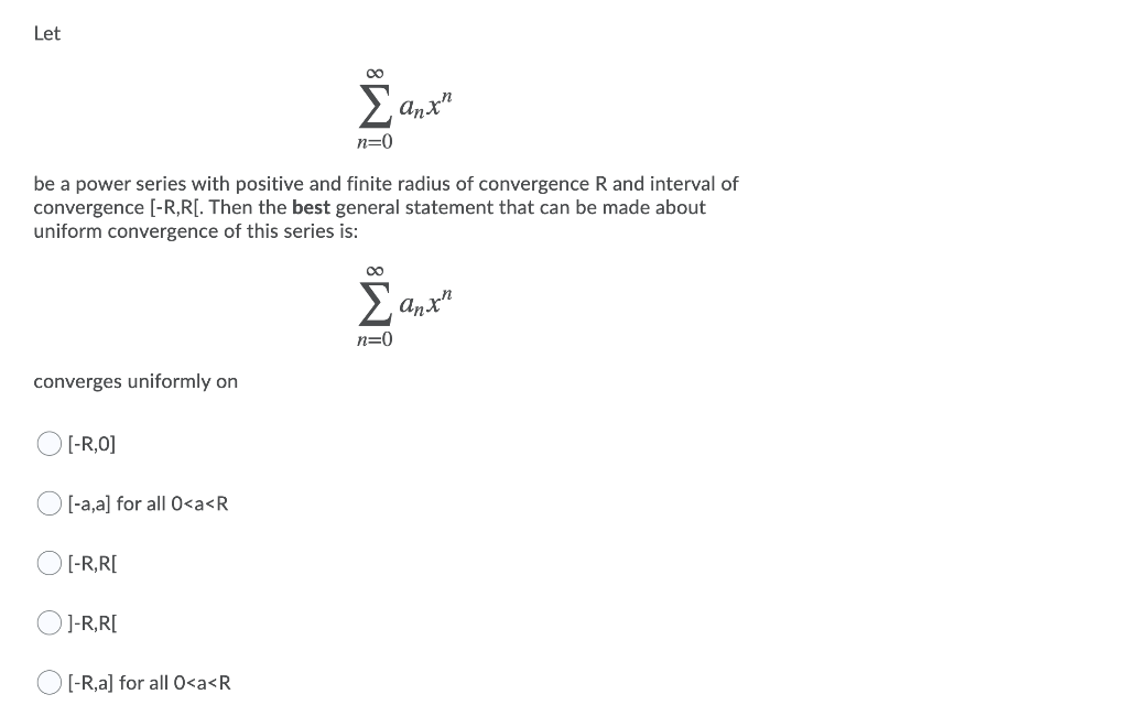 Solved Let anxn n=0 be a power series with positive and | Chegg.com