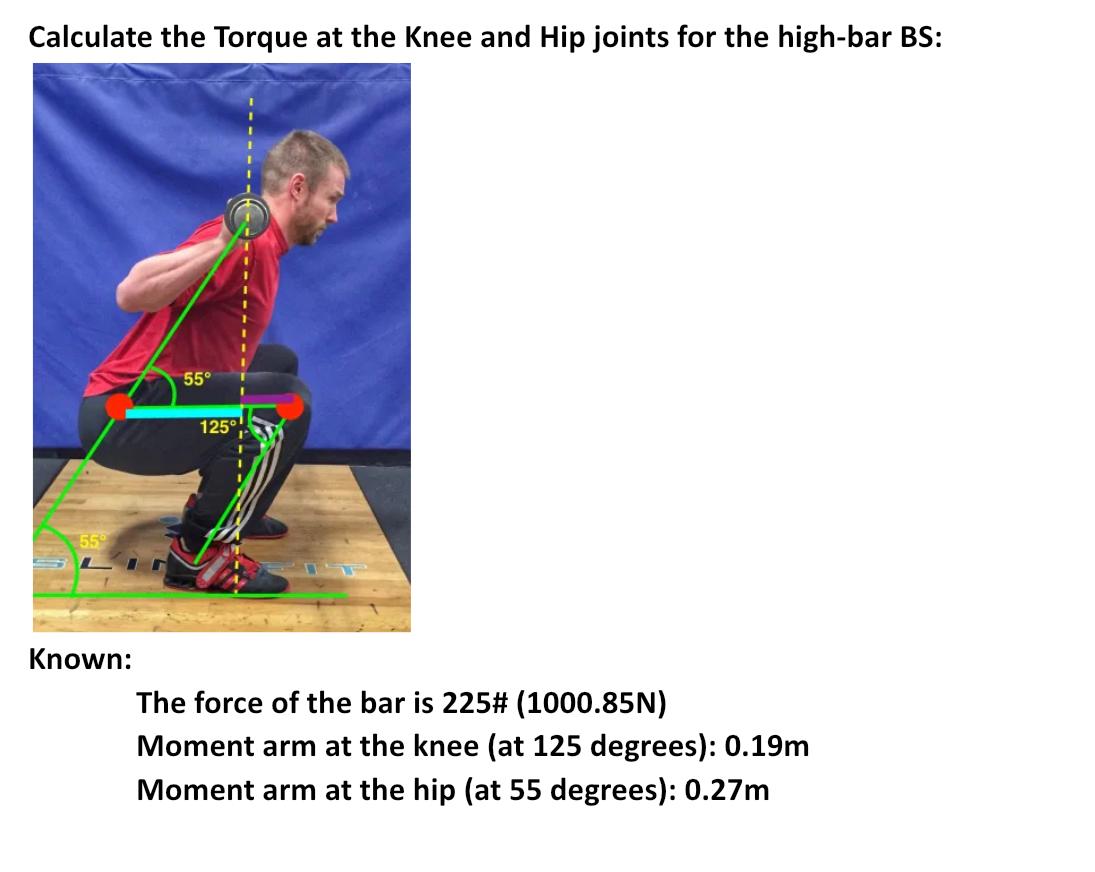 Solved Calculate the Torque at the Knee and Hip joints for | Chegg.com