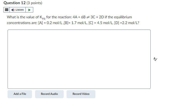 Solved What is the value of Keq for the reaction: | Chegg.com