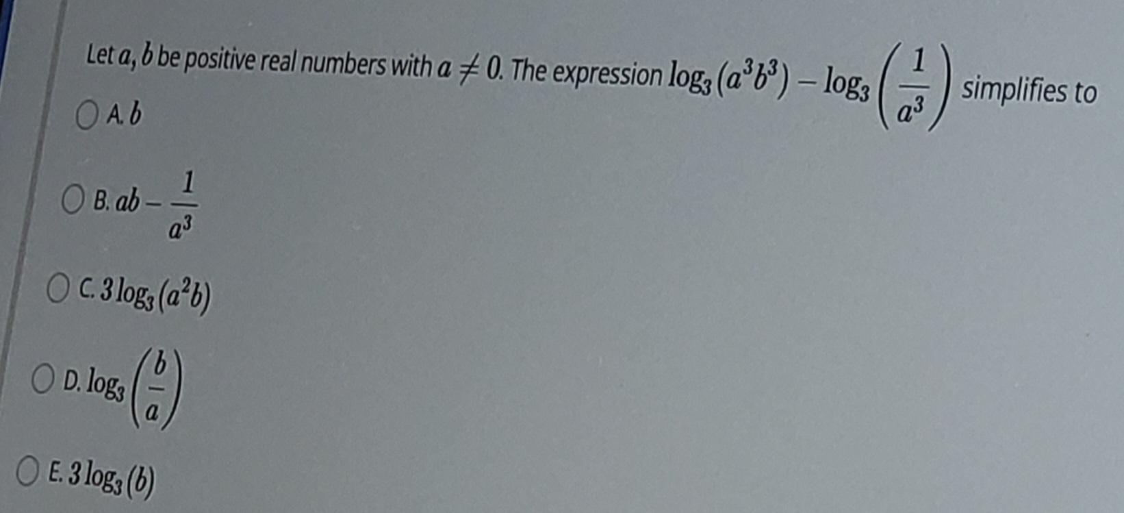 Solved Let a,b be positive real numbers with a =0. The | Chegg.com