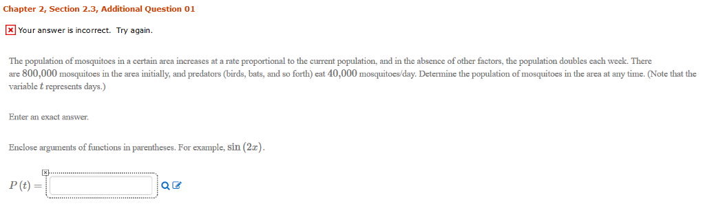 Solved Chapter 2, Section 2.3, Additional Question 01 Your | Chegg.com