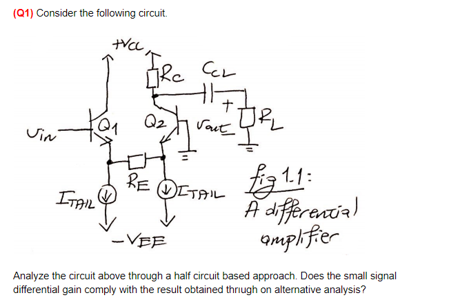 Solved Analyze the circuit above through a half circuit | Chegg.com