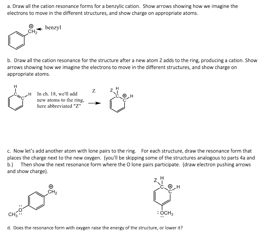 Solved a. Draw all the cation resonance forms for a benzylic | Chegg.com