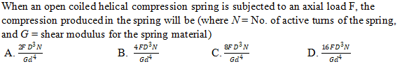Solved When an open coiled helical compression spring is | Chegg.com