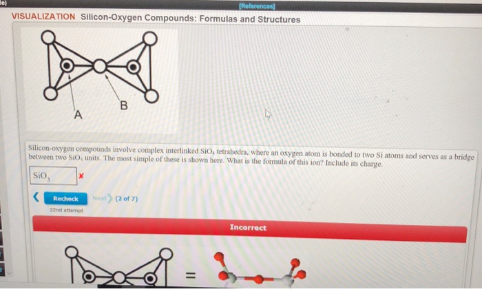 Solved e) VISUALIZATION Silicon-Oxygen Compounds: Formulas | Chegg.com