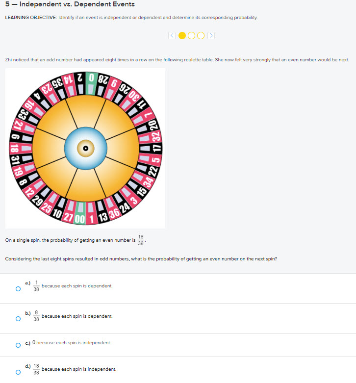 Solved 5 - Independent vs. Dependent Events LEARNING | Chegg.com