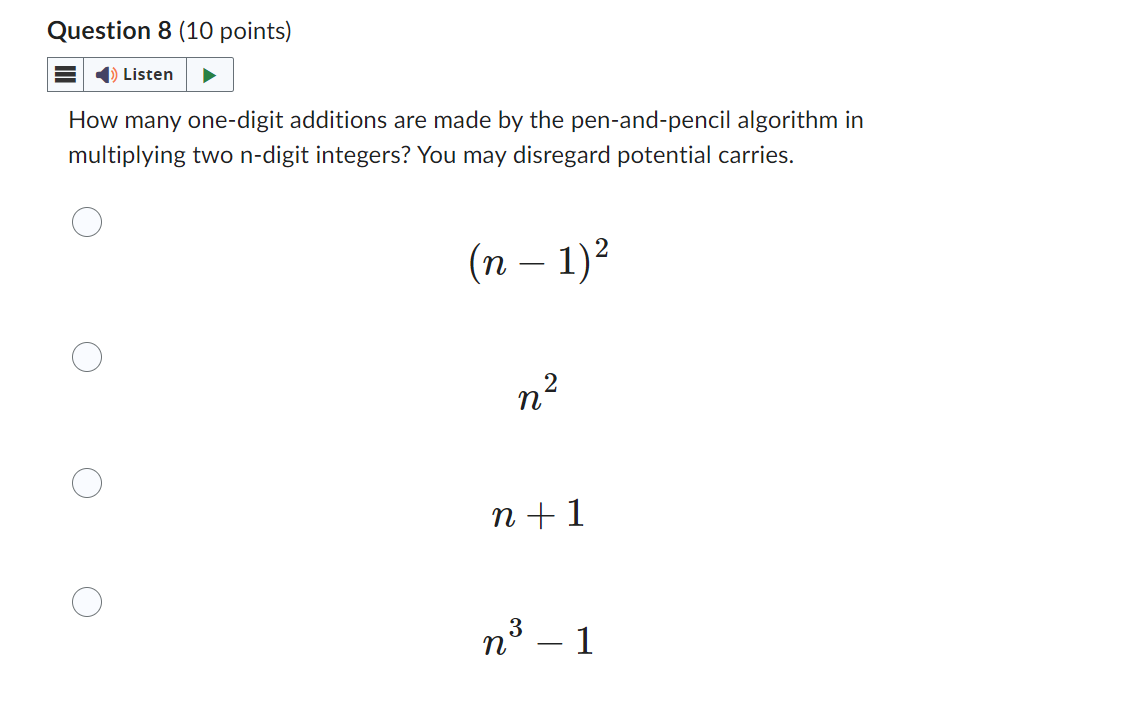 Solved How many one-digit additions are made by the | Chegg.com
