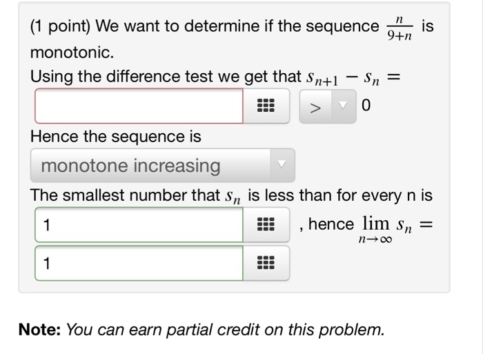 Solved (1 point) We want to determine if the sequence " is | Chegg.com