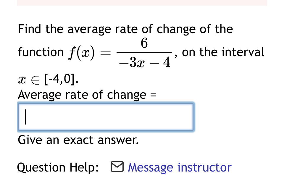 Find the average rate of change of the function | Chegg.com