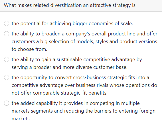 Solved What makes related diversification an attractive | Chegg.com