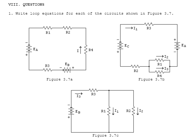 Solved 1. Write loop equations for each of the circuits | Chegg.com