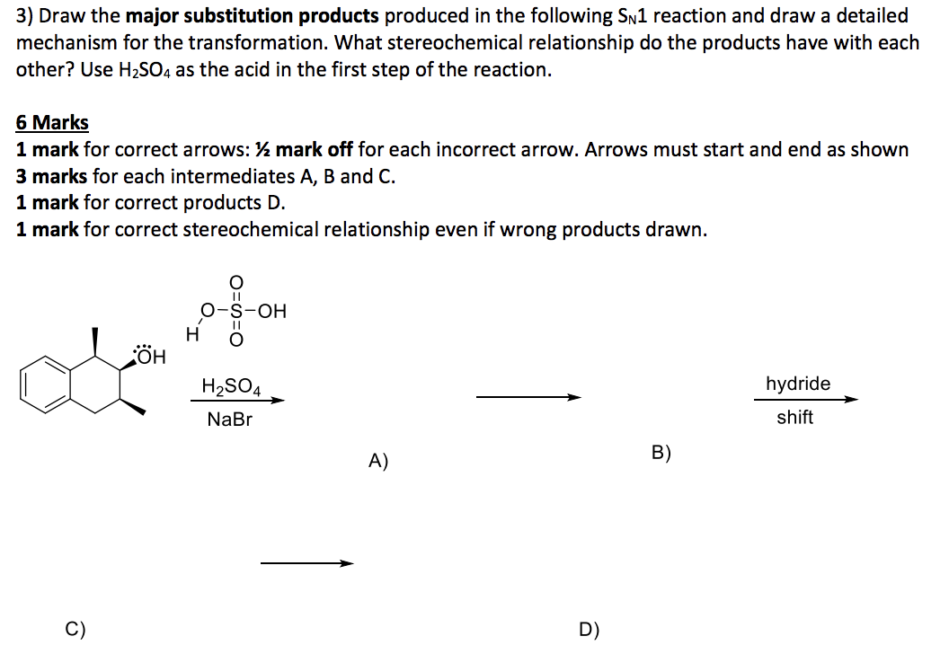 Solved 3) Draw the major substitution products produced in | Chegg.com