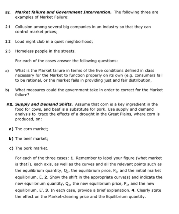 Solved Market failure and Government Intervention. The | Chegg.com