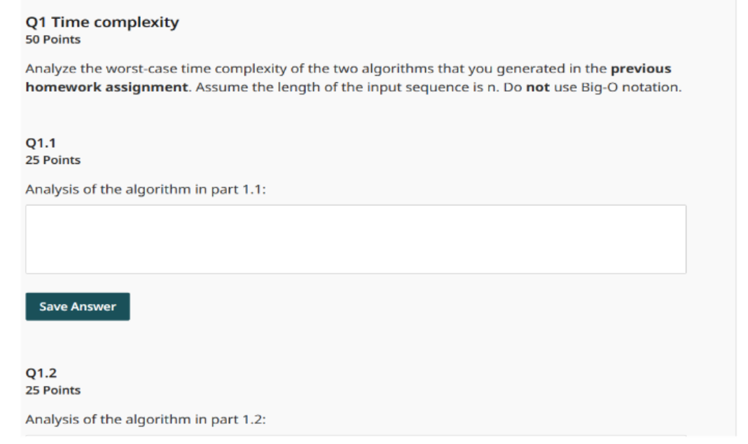 Solved Please solve Analyze the worst case complexity of | Chegg.com