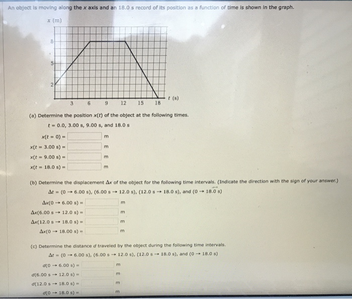 Solved An object is moving along the x axis and a 18.00 s | Chegg.com