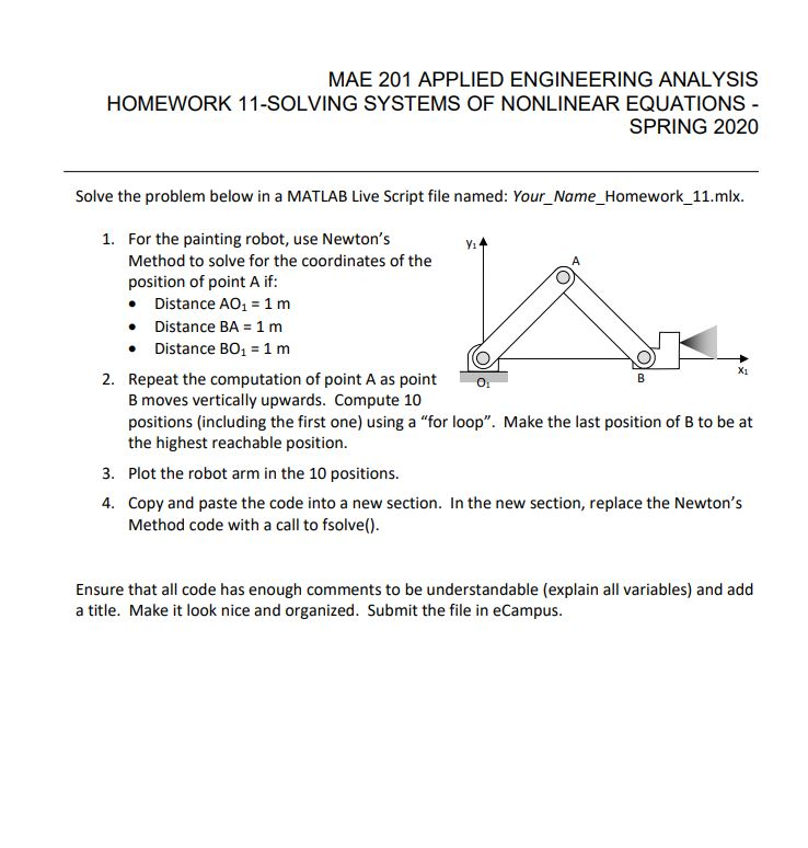 MAE 201 APPLIED ENGINEERING ANALYSIS HOMEWORK | Chegg.com