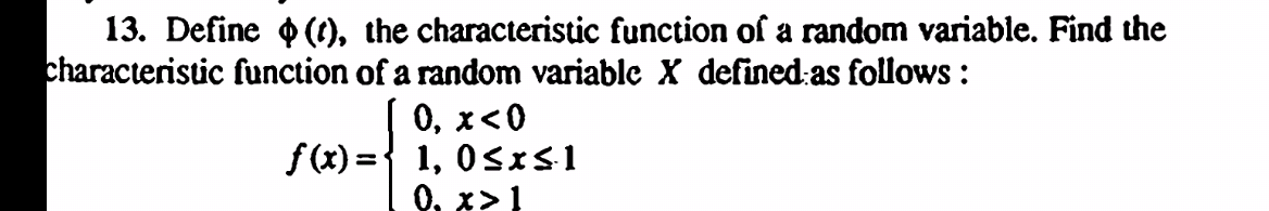 Solved 13. Define Q (), the characteristic function of a | Chegg.com