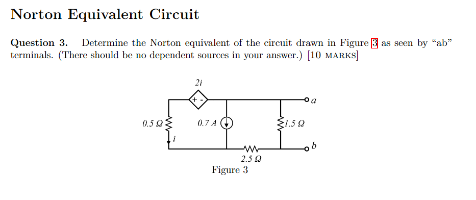Solved Norton Equivalent Circuit Question 3. Determine the | Chegg.com