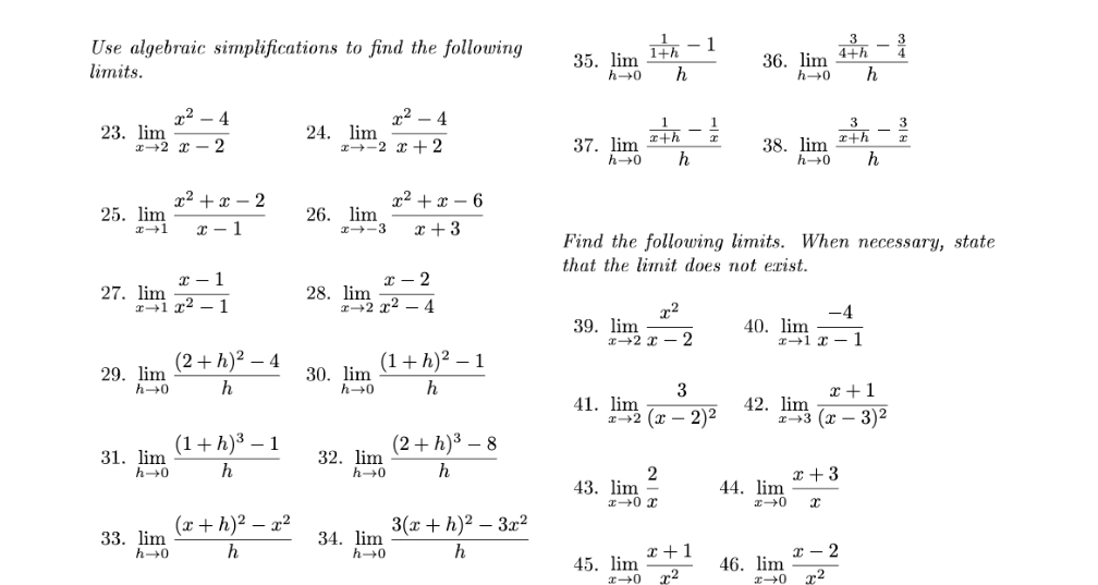 Solved Use algebraic simplifications to find the following | Chegg.com