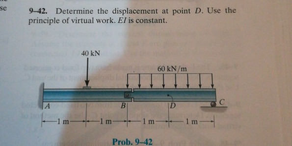 Solved Se 9-42. Determine the displacement at point D. Use | Chegg.com