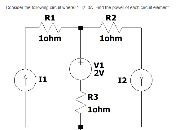 Solved Consider the following circuit where I1=12=3A. Find | Chegg.com