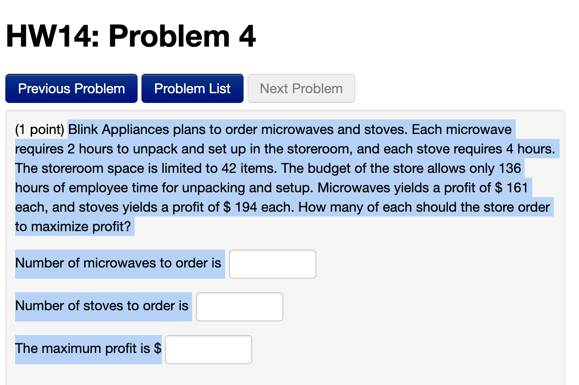 Solved HW14: Problem 4 Previous Problem Problem List Next | Chegg.com