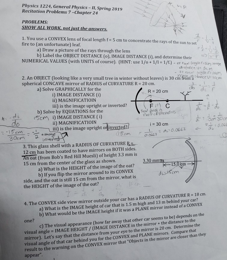 Solved Physics 1224, General Physics - II, Spring 2019 | Chegg.com