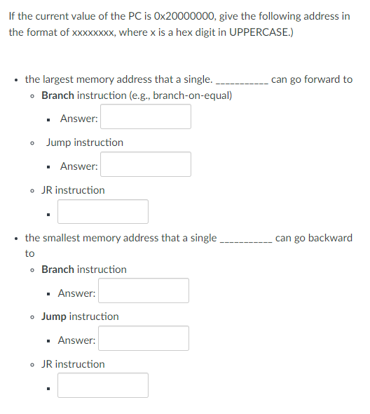 Solved If the current value of the PC is 0×20000000, give | Chegg.com