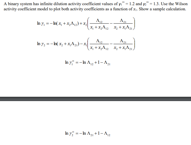 Solved A binary system has infinite dilution activity | Chegg.com