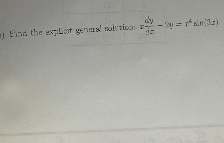 Solved Find the explicit general solution: | Chegg.com