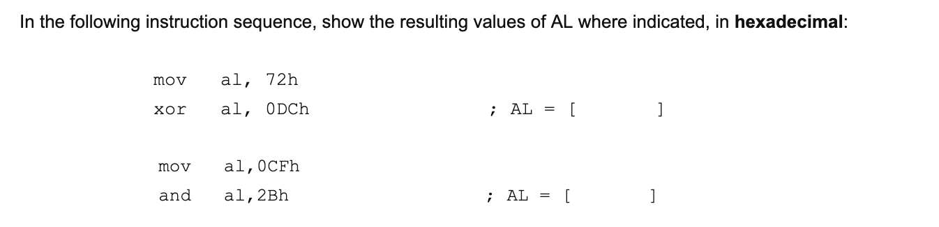 Solved In the following instruction sequence, show the | Chegg.com