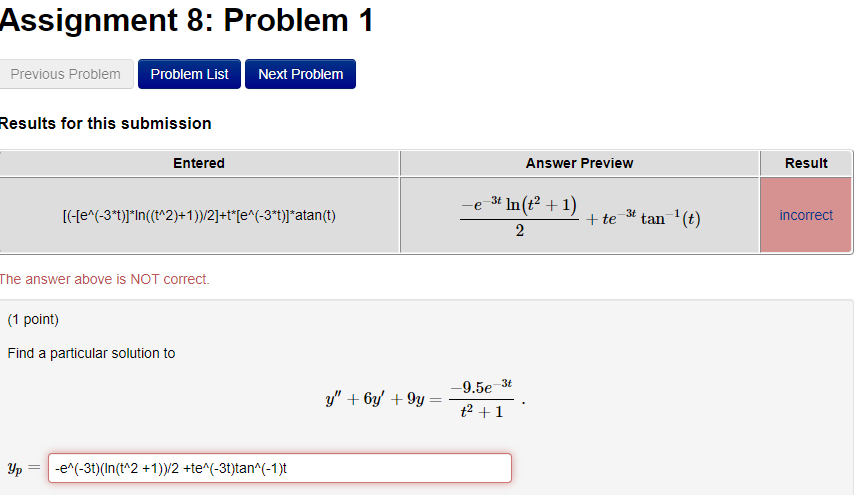 Solved Assignment 8: Problem 1 Results for this submission | Chegg.com Solved Assignment 8: Problem 1 Results for this submission | Chegg.com