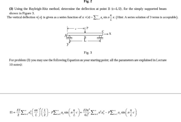 Solved Fig. (3) Using the Rayleigh-Ritz method, determine | Chegg.com