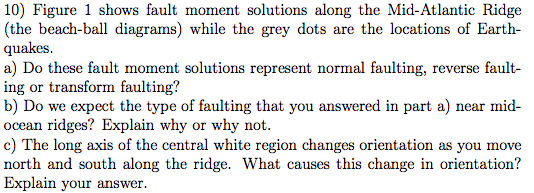 10) Figure 1 shows fault moment solutions along the | Chegg.com