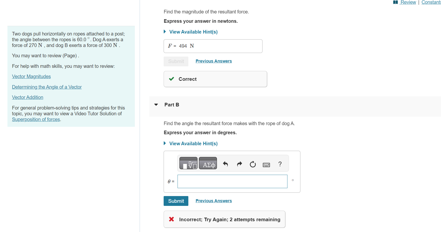 Solved Two dogs pull horizontally on ropes attached to a | Chegg.com