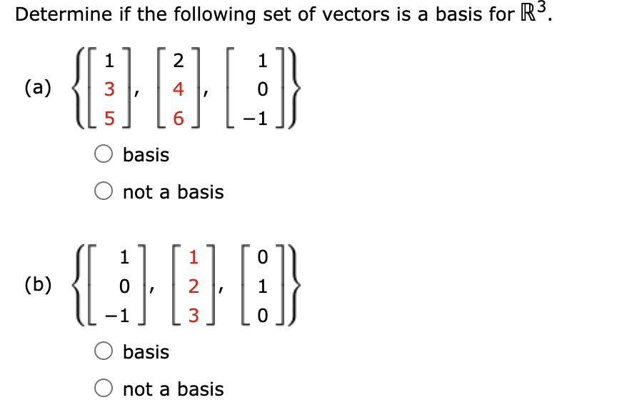 Solved Let W denote the linear span of the given set of | Chegg.com