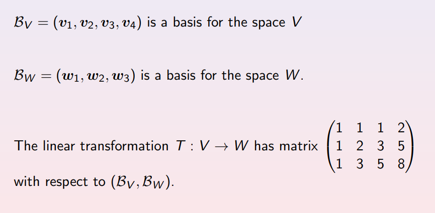 Solved Bv = (V1, V2, V3, v4) is a basis for the space V Bw = | Chegg.com
