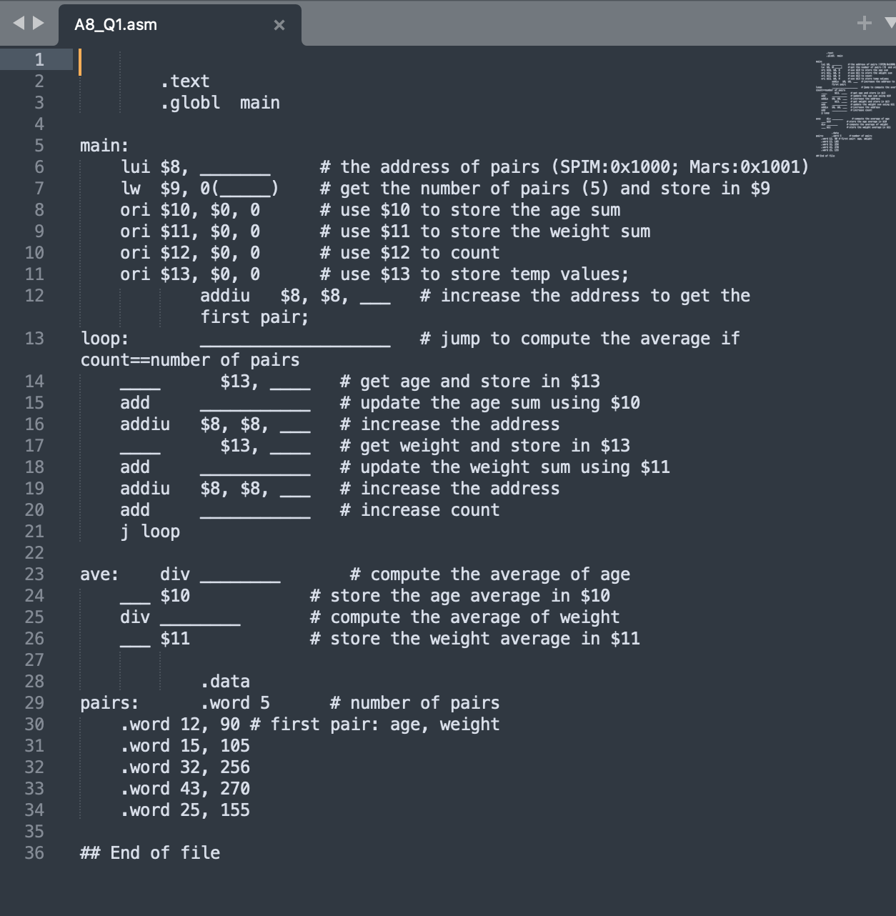 you use Qtspim simulator: and the starting address of | Chegg.com