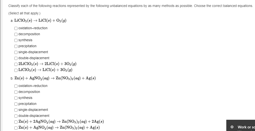 Solved Classify each of the following reactions represented | Chegg.com