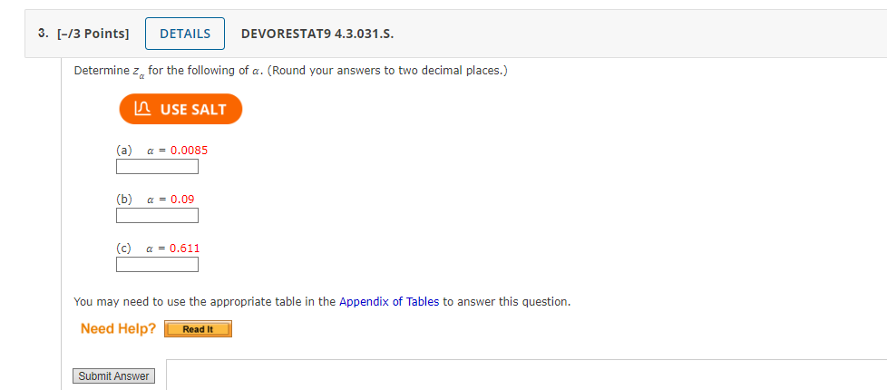 Solved Determine zα for the following of α. (Round your | Chegg.com