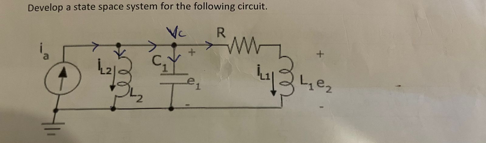 Solved Develop a state space system for the following | Chegg.com