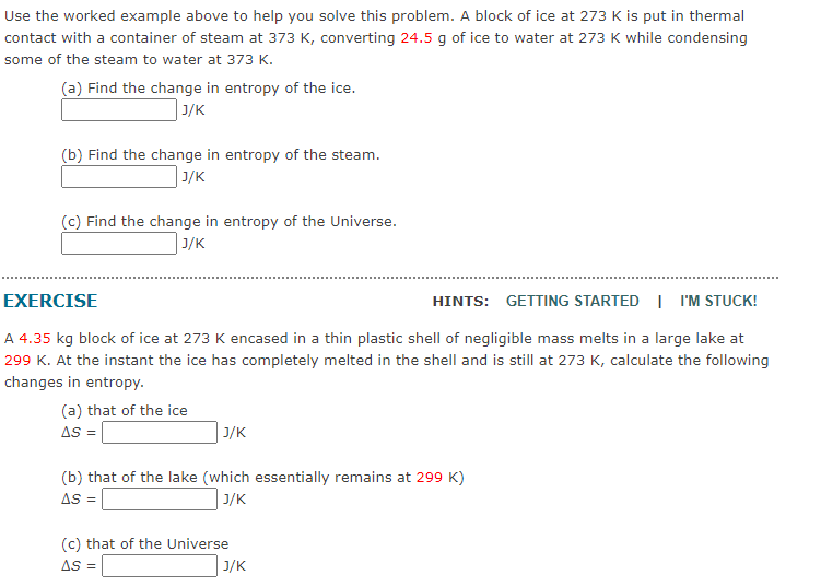 Solved GOAL Calculate the change in entropy for a system and | Chegg.com