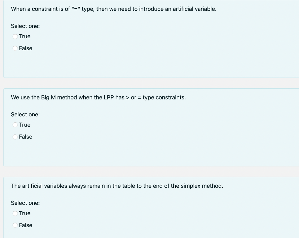 Solved When a constraint is of "=" type, then we need to | Chegg.com