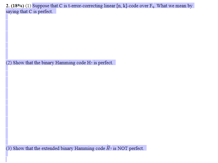 2 18 1 Suppose That C Is T Error Correcting