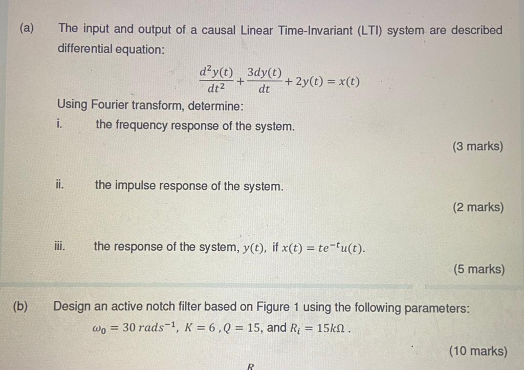 Solved (a) + The input and output of a causal Linear | Chegg.com