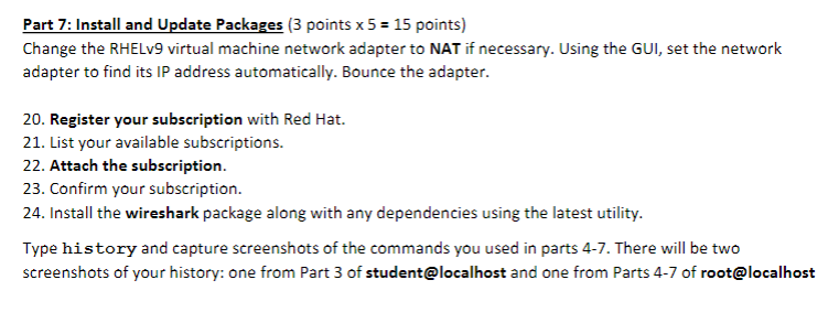 Part 7: Install and Update Packages (3 ﻿points ×5=15 | Chegg.com