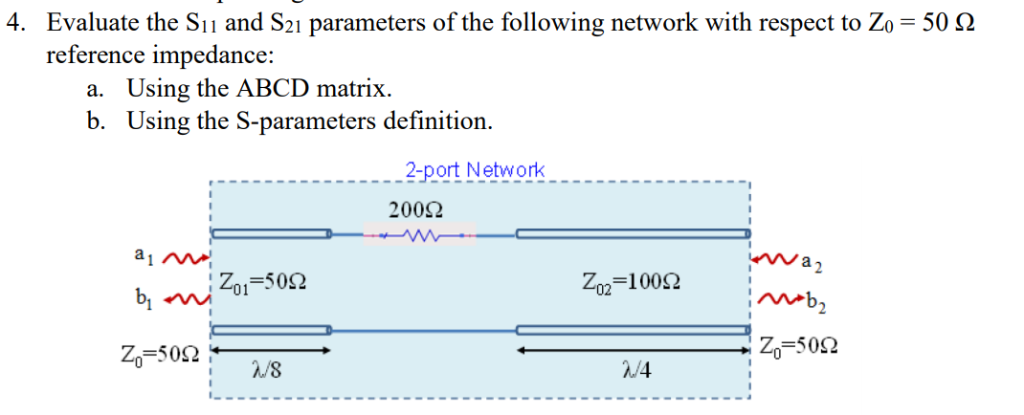 4. Evaluate the S1 and S21 parameters of the | Chegg.com