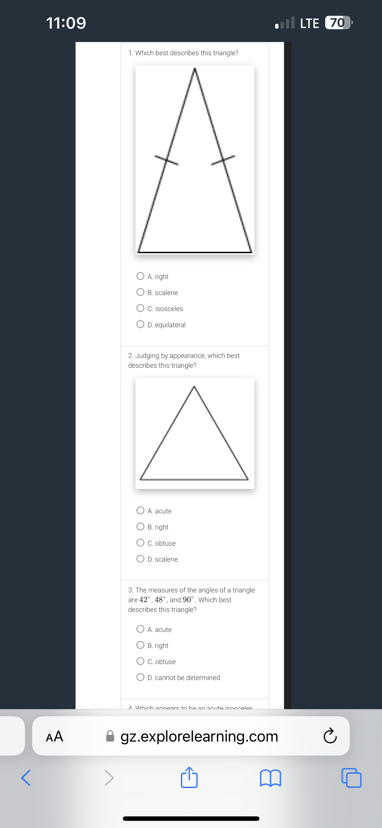 Solved C. ∠I D. Cannot be determined. 4. Which of these | Chegg.com