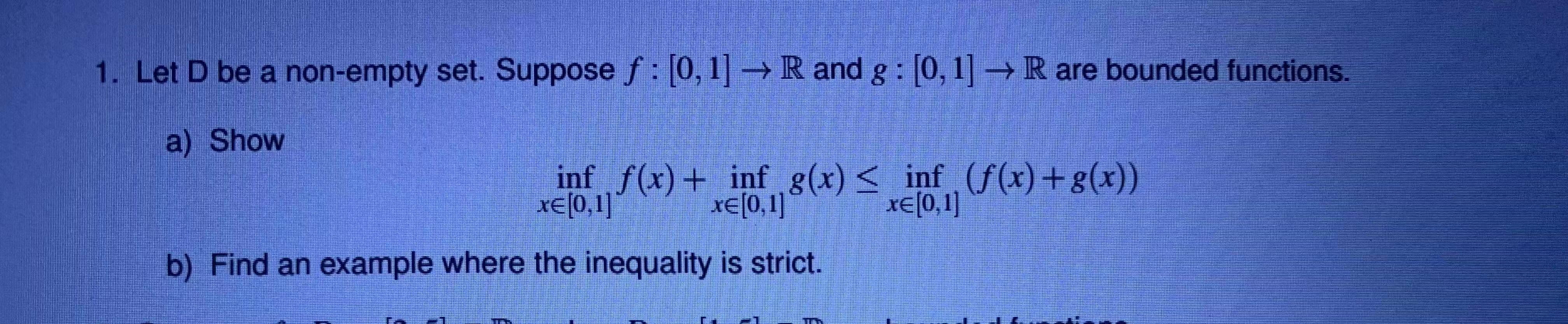 Solved 1. Let D be a non-empty set. Suppose f:[0, 1] → R and | Chegg.com