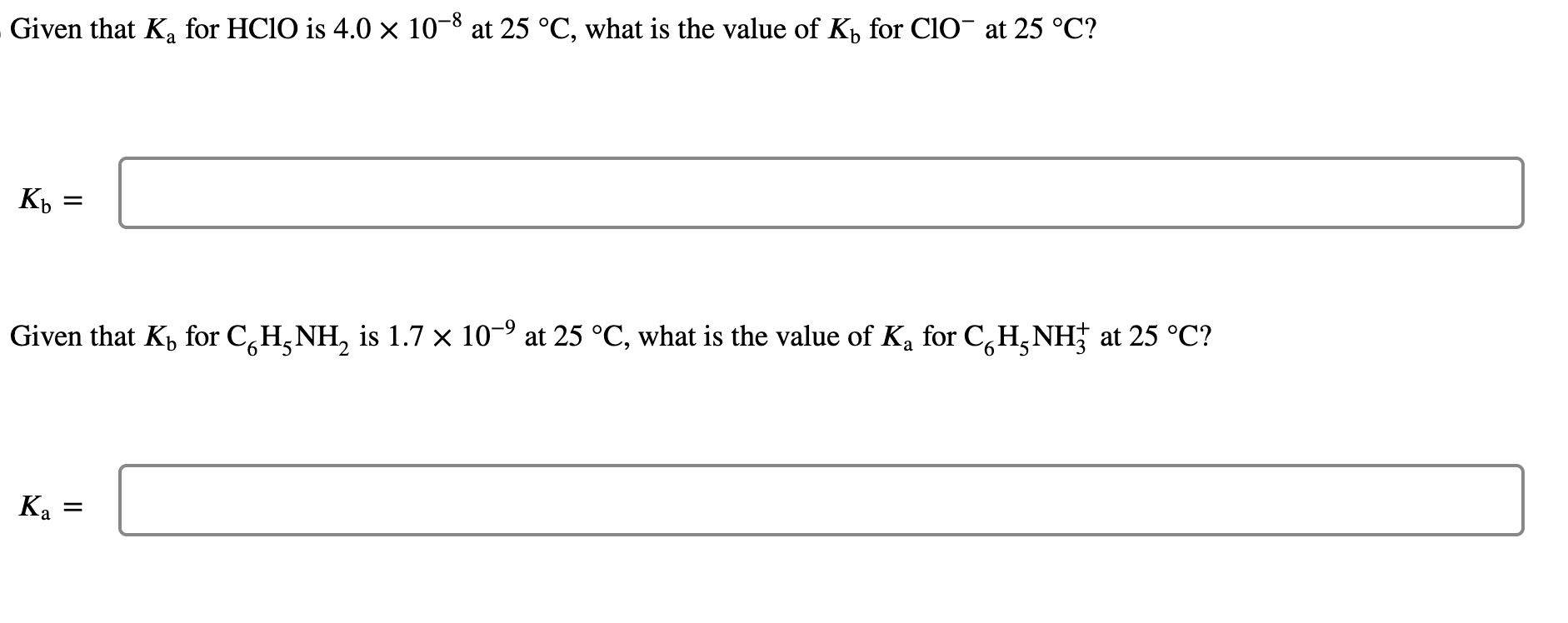 Solved Given that Ka for HClO is 4.0×10−8 at 25∘C, what is | Chegg.com